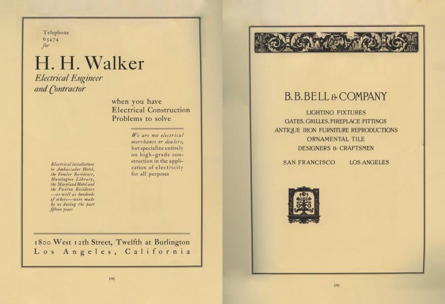 H. H. Walker | Architectural Digest | JANUARY 1922