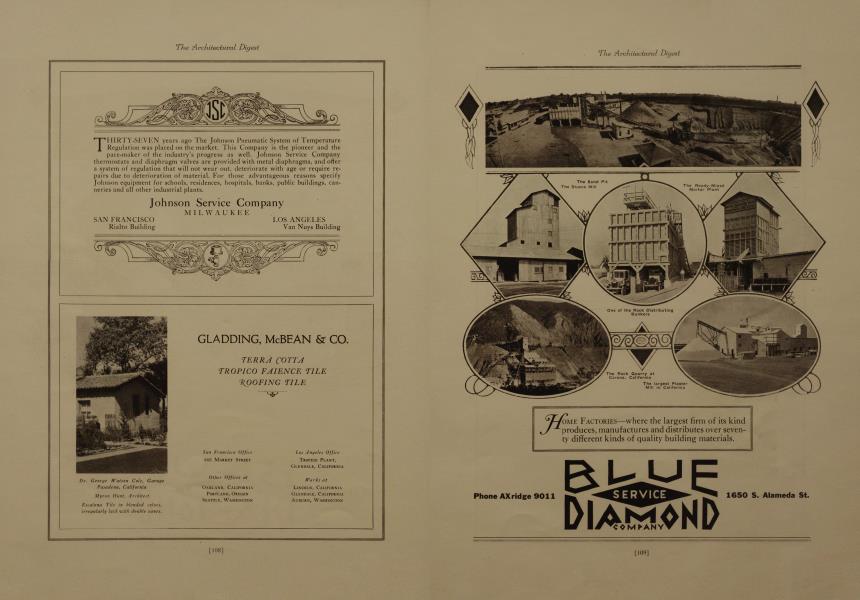 Johnson Service Company | Architectural Digest | JANUARY 1925