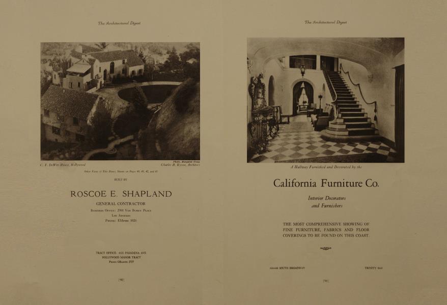 ROSCOE E. SHAPLAND | Architectural Digest | JANUARY 1926