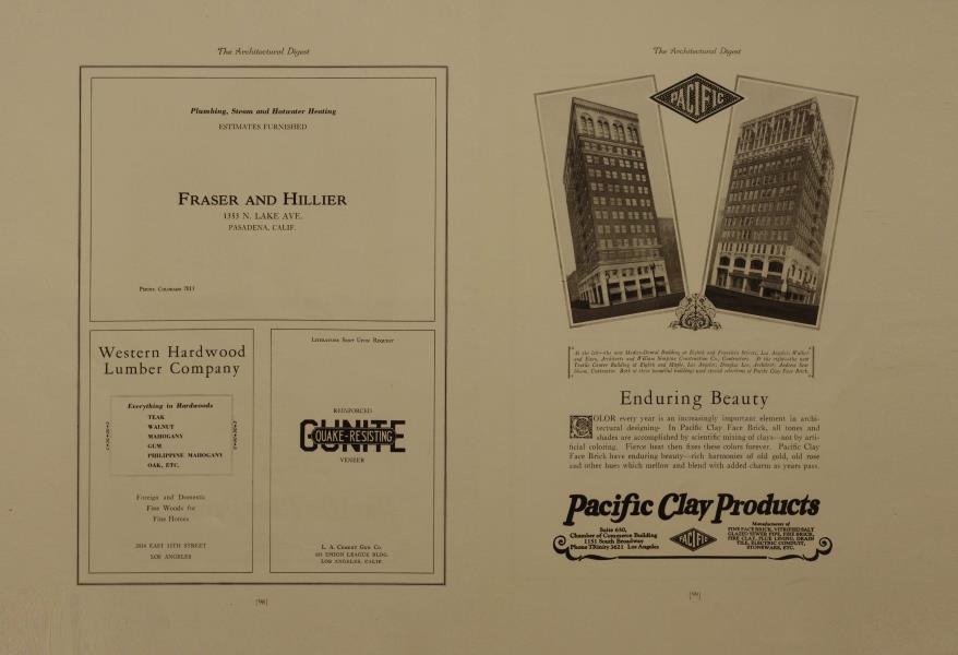 Pacific Clay Products | Architectural Digest | JANUARY 1926