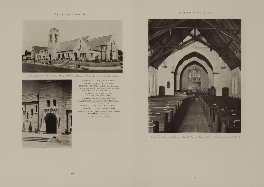 Trinity Lutheran Church, Pasadena—Quintin & Kerr, Architects; Frederick ...