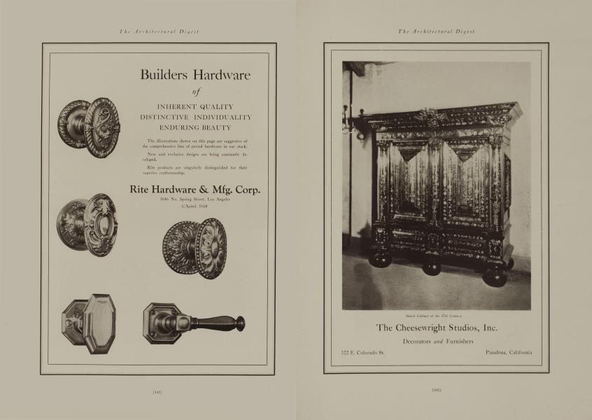 The Cheesewright Studios, Inc. | Architectural Digest | JANUARY 1928