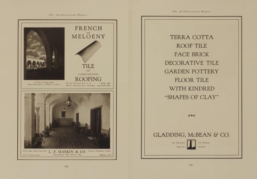 GLADDING, McBEAN & CO. | Architectural Digest | JANUARY 1929