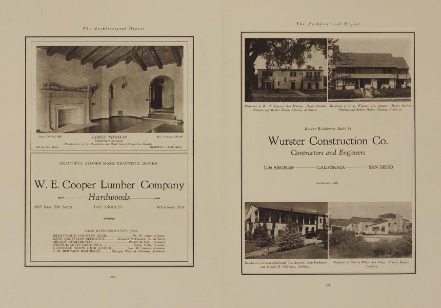 JAMES THOMAS | Architectural Digest | JANUARY 1929