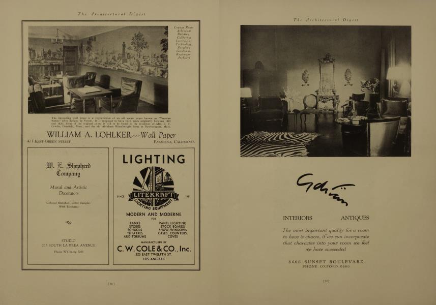 C. W. COLE & CO., Inc. | Architectural Digest | 1931