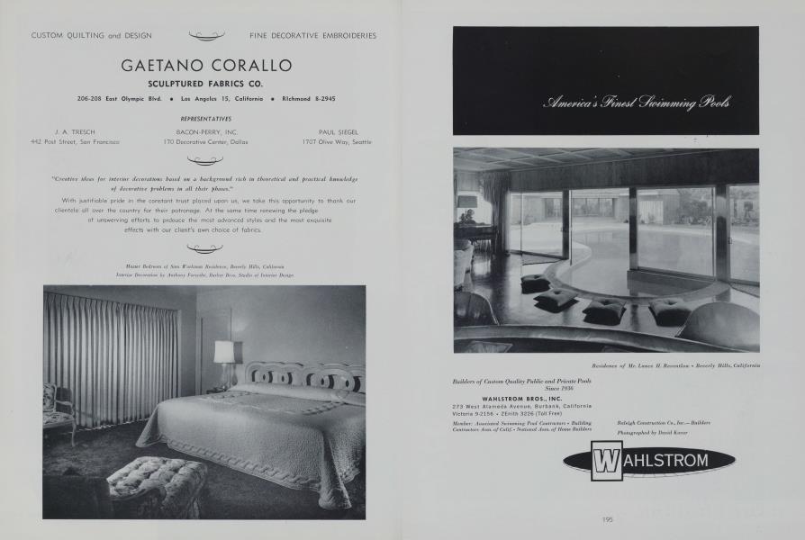 Wahlstrom Bros., Inc. | Architectural Digest | JANUARY 1958