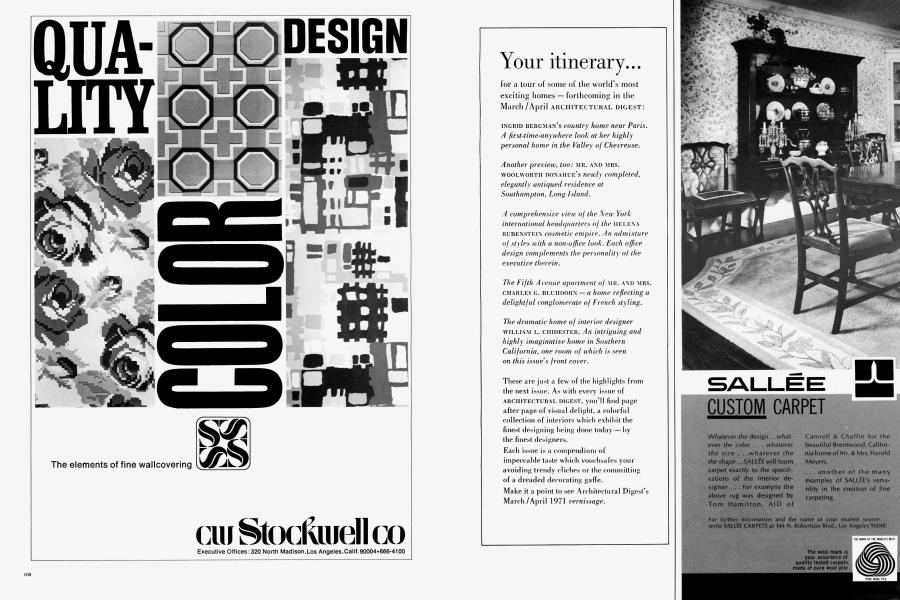 SALLEE CUSTOM CARPET | Architectural Digest | JANUARY/FEBRUARY 1971