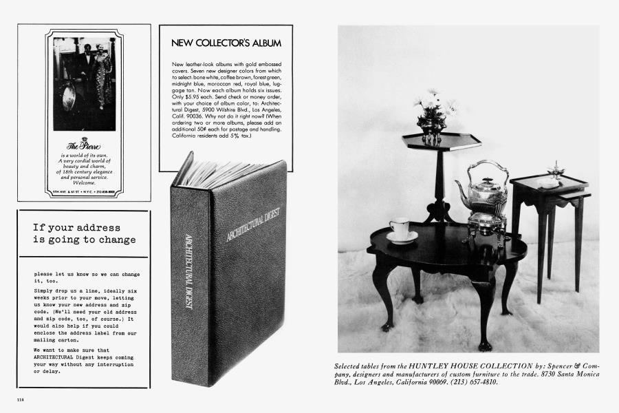 HUNTLEY HOUSE COLLECTION | Architectural Digest | JULY/AUGUST 1971