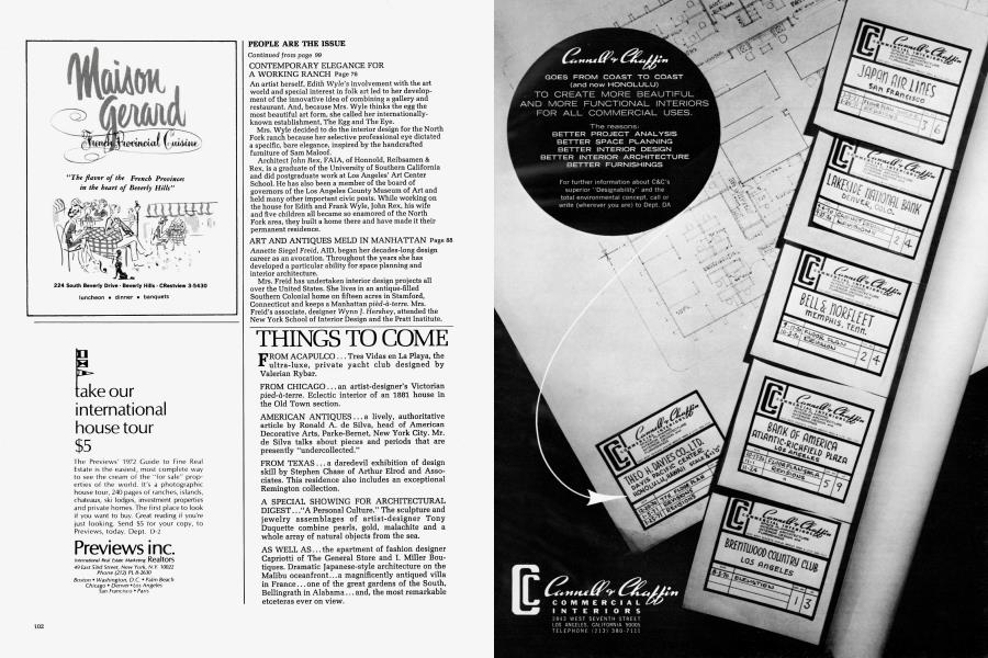 Maison Gerard | Architectural Digest | NOVEMBER/DECEMBER 1971