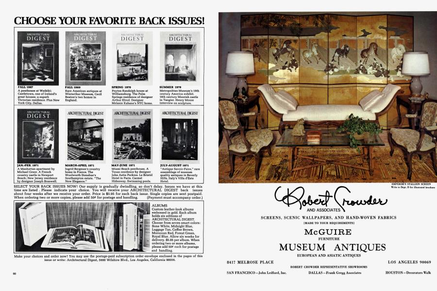 CHOOSE YOUR FAVORITE BACK ISSUES! | Architectural Digest | MARCH/APRIL 1972