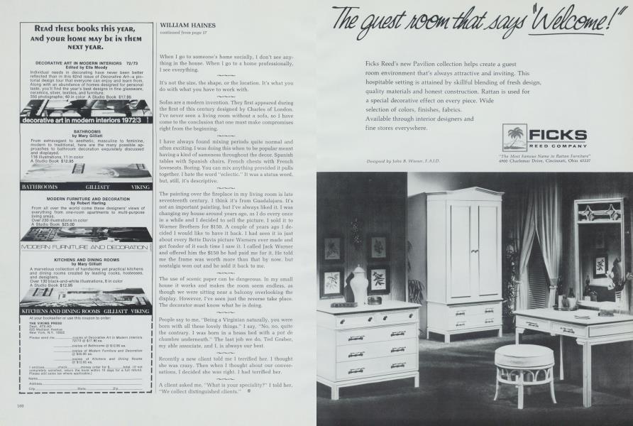 Ficks Reed Company | Architectural Digest | SEPTEMBER 1972