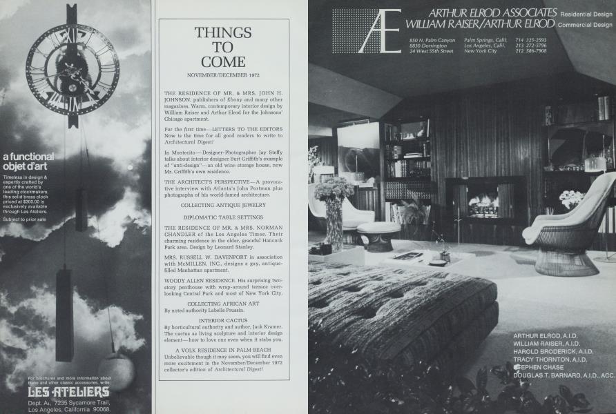 Things to Come | Architectural Digest | SEPTEMBER 1972