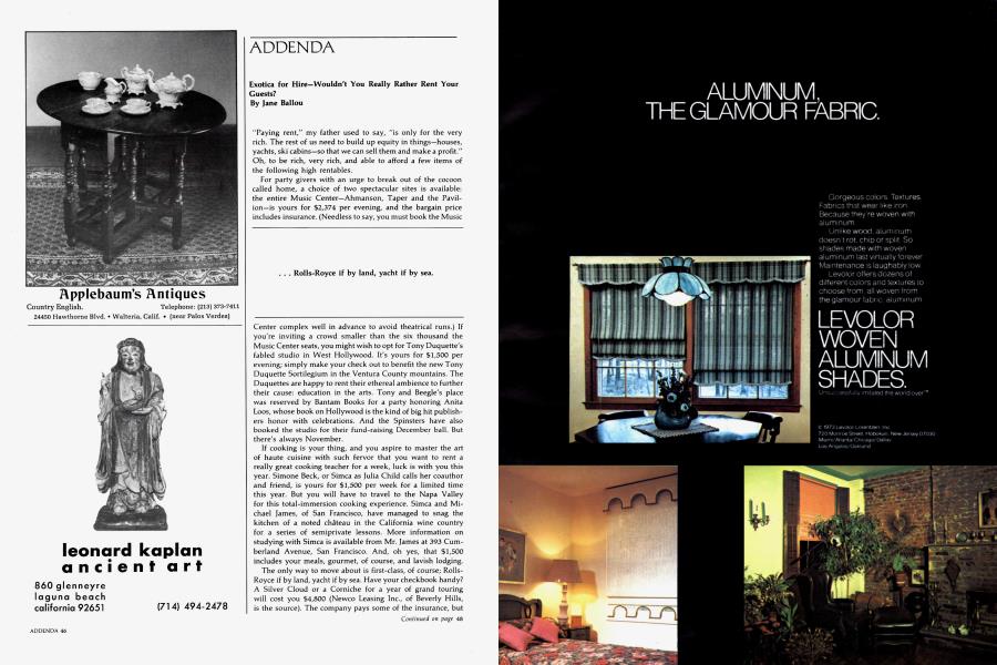 leonard kaplan ancient art | Architectural Digest | NOVEMBER/DECEMBER 1974