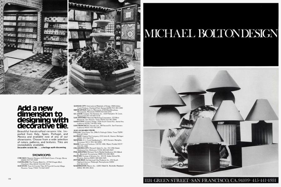 MICHAEL BOLTON DESIGN | Architectural Digest | JANUARY/FEBRUARY 1975