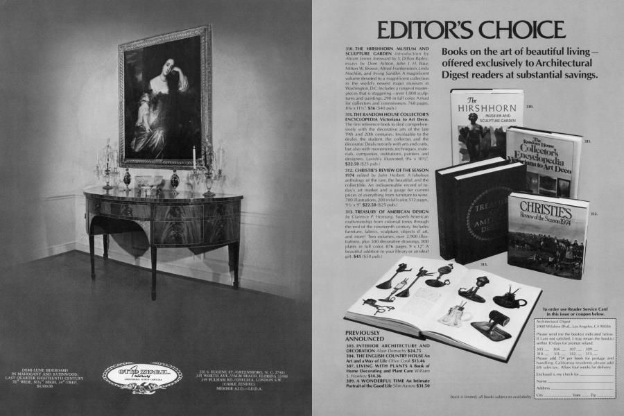 EDITOR'S CHOICE | Architectural Digest | MAY/JUNE 1975