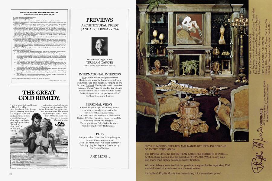 PREVIEWS | Architectural Digest | NOVEMBER/DECEMBER 1975