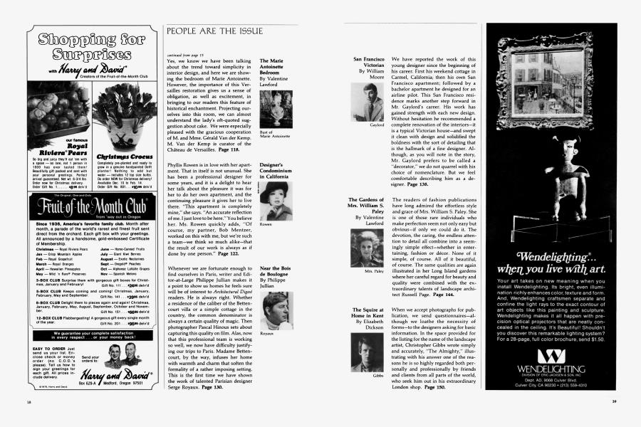 WENDELIGHTING | Architectural Digest | NOVEMBER/DECEMBER 1975