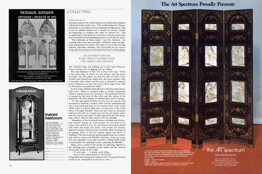the ART spectrum | Architectural Digest | NOVEMBER/DECEMBER 1975