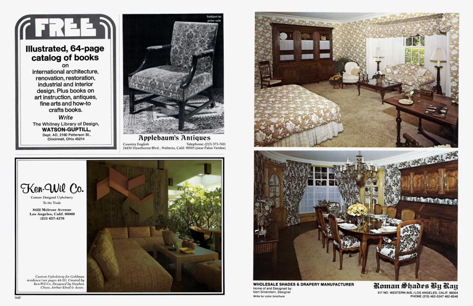 Roman Shades By Ray | Architectural Digest | JANUARY/FEBRUARY 1976
