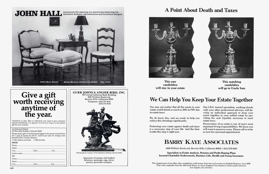 BARRY KAYE ASSOCIATES | Architectural Digest | JANUARY/FEBRUARY 1976