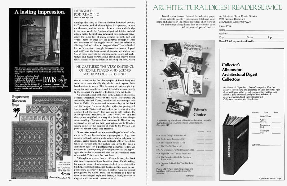 DAVIS CABINET COMPANY | Architectural Digest | MARCH/APRIL 1976