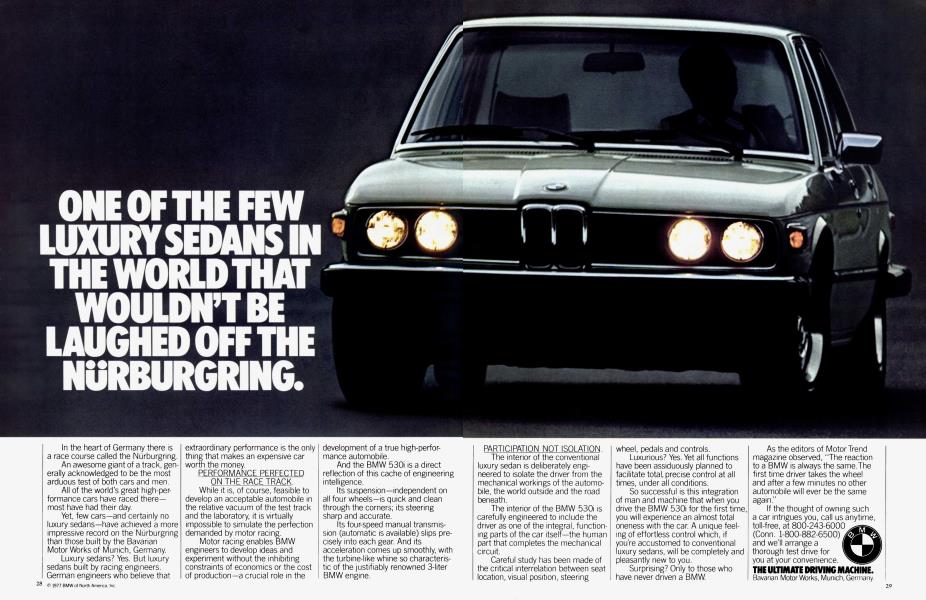 The Ultimate Driving Machine | Architectural Digest | DECEMBER 1977