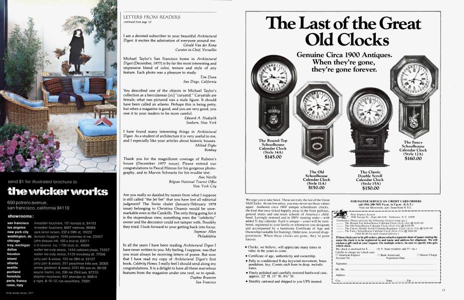 The Last of the Great Old Clocks | Architectural Digest | MAY 1978