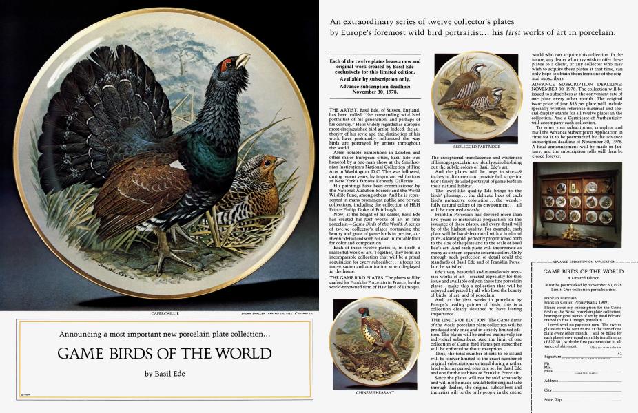 GAME BIRDS OF THE WORLD | Architectural Digest | NOVEMBER 1978