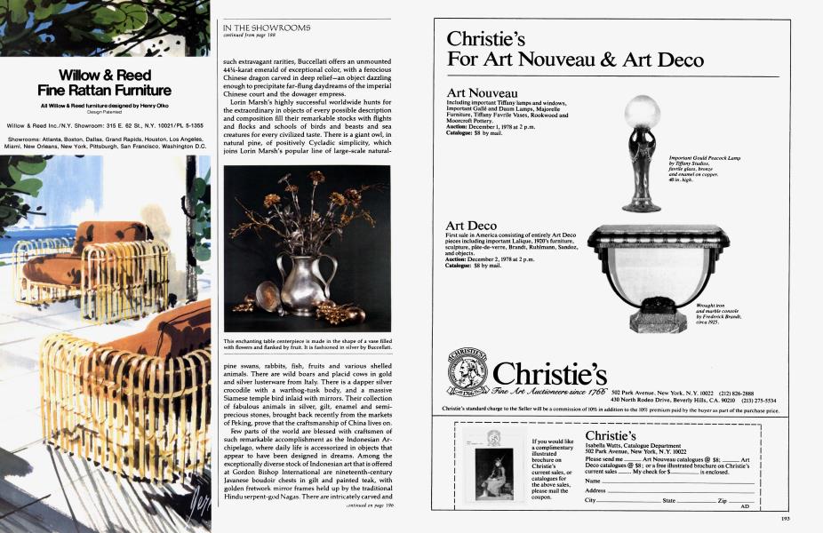 Willow & Reed Fine Rattan Furniture | Architectural Digest | NOVEMBER 1978