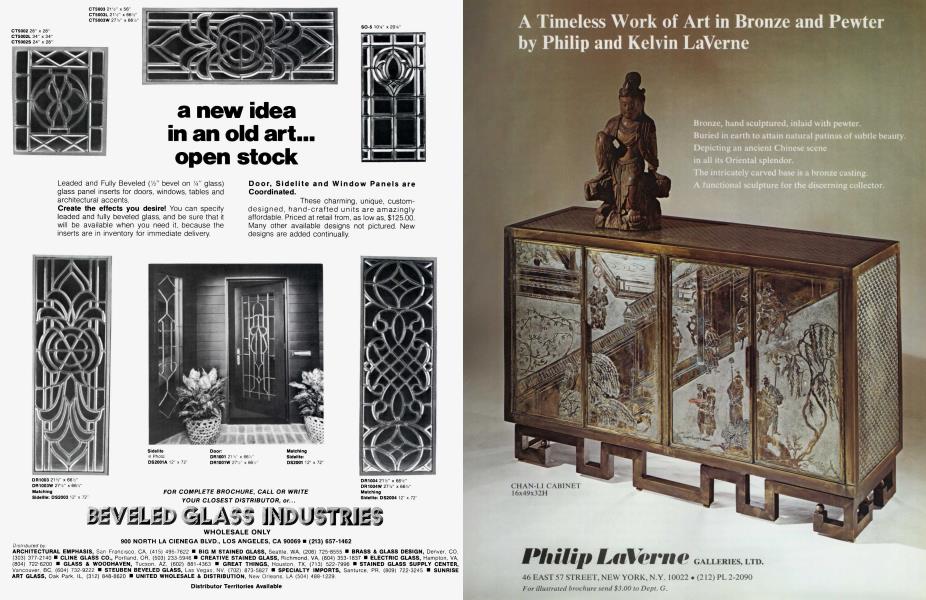 BEVELED GLASS INDUSTRIES | Architectural Digest | DECEMBER 1978