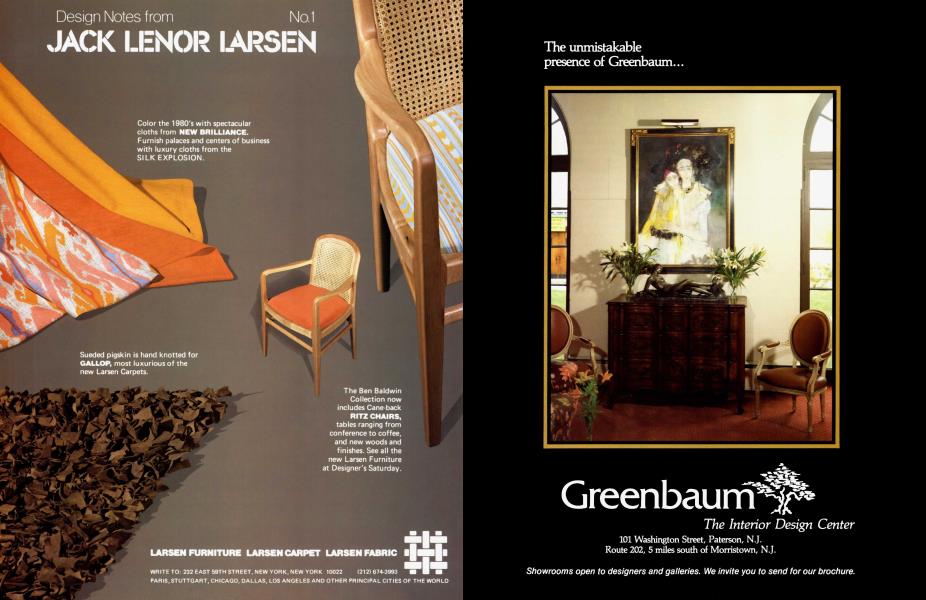 Design Notes from JACK LENOR LARSEN | Architectural Digest | OCTOBER 1980
