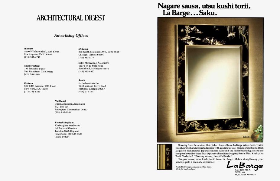 La Barge | Architectural Digest | APRIL 1981