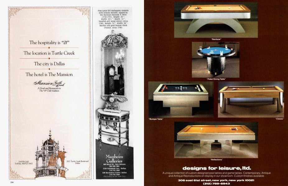 the Mansion on Turtle Creek | Architectural Digest | SEPTEMBER 1981