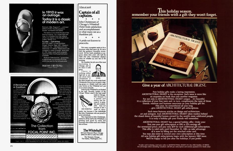 FOCAL POINT INC. | Architectural Digest | NOVEMBER 1981