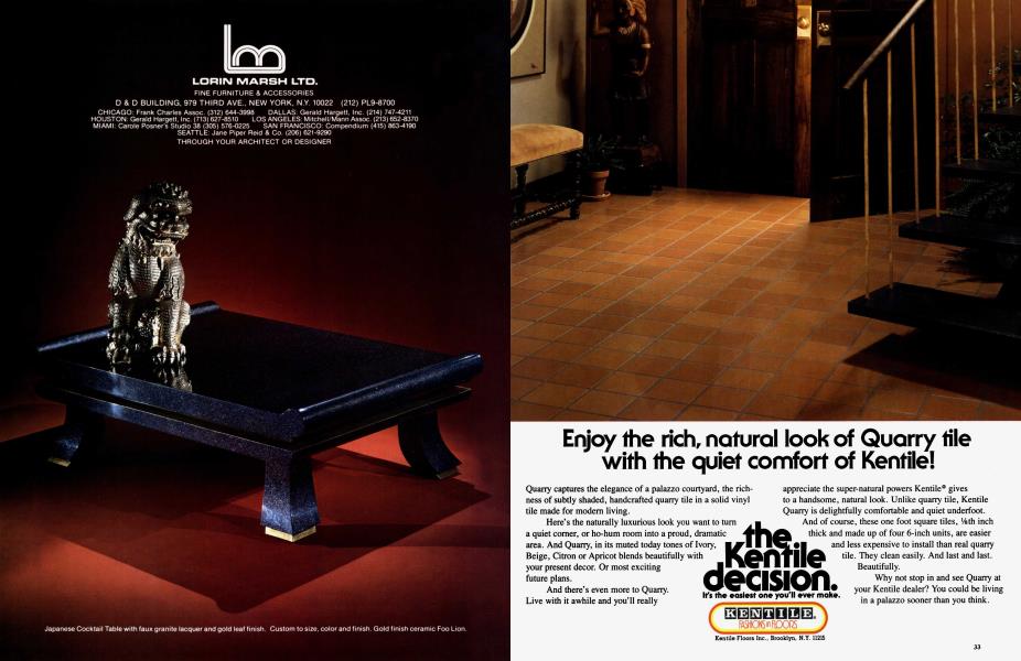 LORIN MARSH LTD. | Architectural Digest | DECEMBER 1981