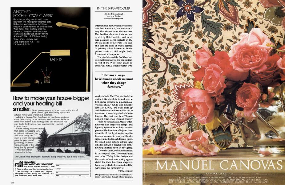 KOCH + LOWY CLASSIC | Architectural Digest | MARCH 1983