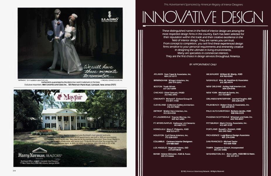 INNOVATIVE DESIGN | Architectural Digest | JUNE 1983