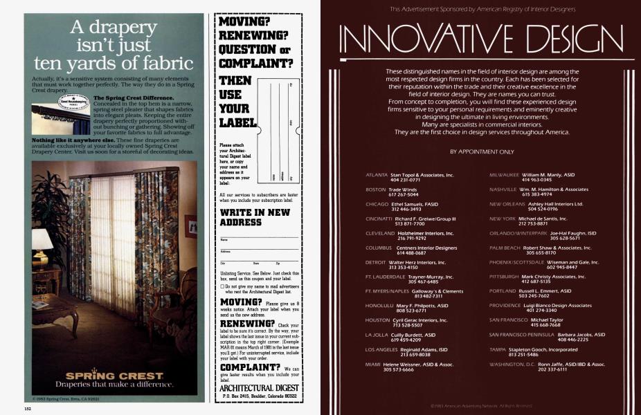 INNOVATIVE DESIGN | Architectural Digest | JULY 1983