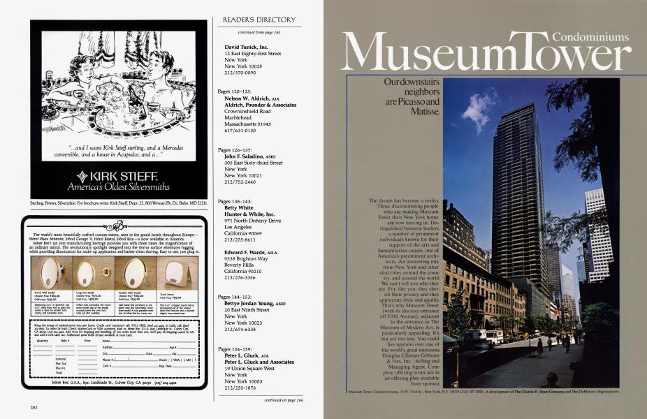 Museum Tower Condominiums | Architectural Digest | OCTOBER 1983