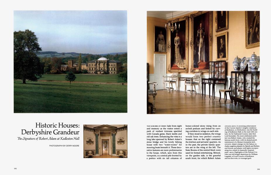 Historic Houses: Derbyshire Grandeur | Architectural Digest | NOVEMBER 1983