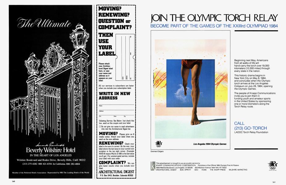 JOIN THE OLYMPIC TORCH RELAY | Architectural Digest | JANUARY 1984
