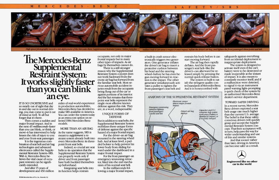 Mercedes-Benz Safety/SRS | Architectural Digest | AUGUST 1984