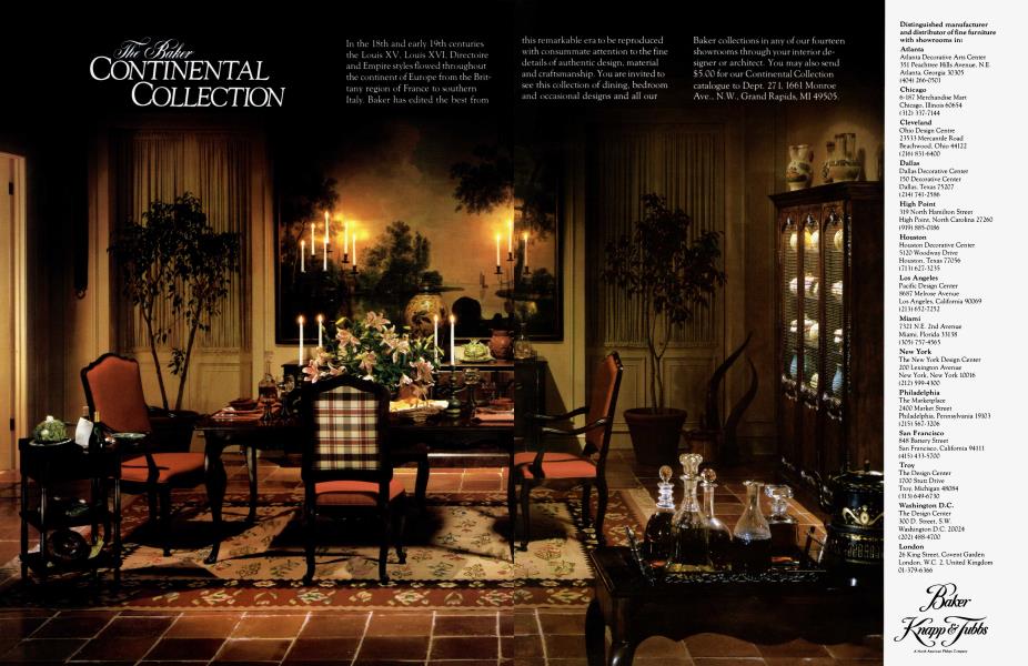 The Baker CONTINENTAL COLLECTION | Architectural Digest | OCTOBER 1984