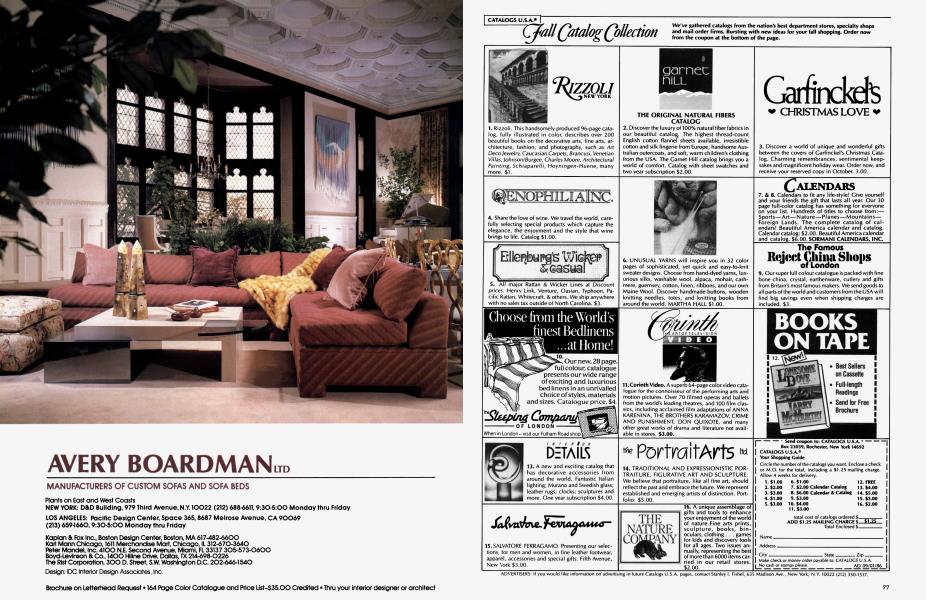 Fall Catalog Collection | Architectural Digest | SEPTEMBER 1986