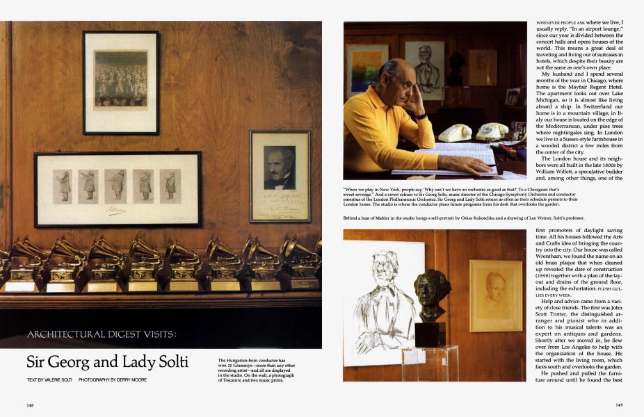 Sir Georg and Lady Solti | Architectural Digest | NOVEMBER 1986