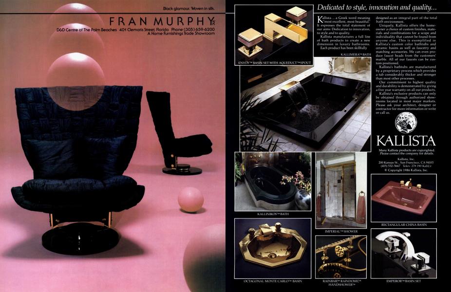 Kallista | Architectural Digest | NOVEMBER 1986