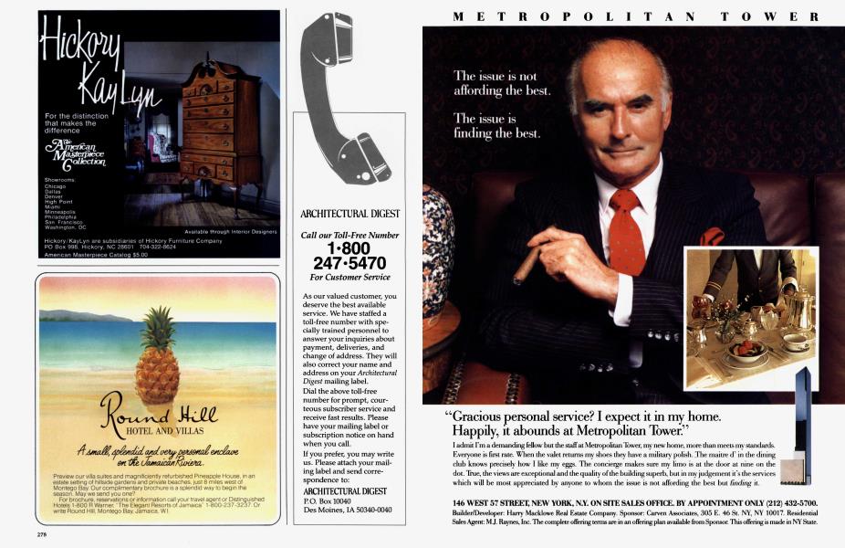 Round Hill | Architectural Digest | NOVEMBER 1986