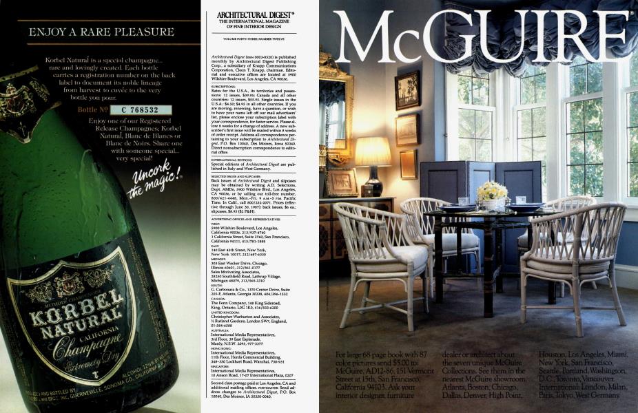 Architectural Digest® | Architectural Digest | DECEMBER 1986