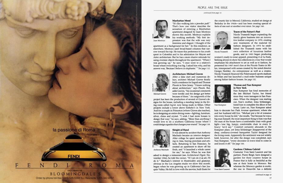 FENDI ROMA | Architectural Digest | MAY 1987