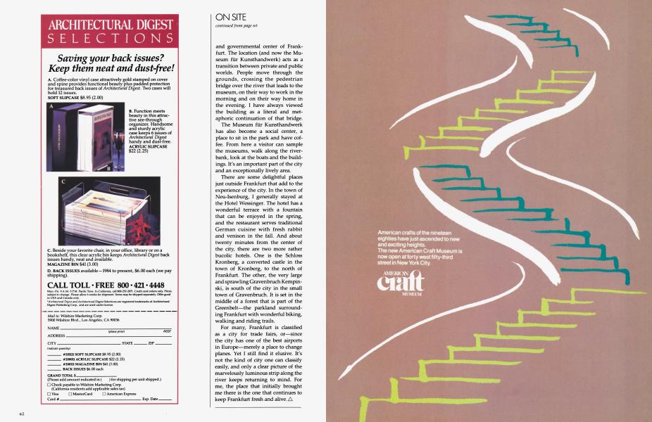 ARCHITECTURAL DIGEST SELECTIONS | Architectural Digest | SEPTEMBER 1987